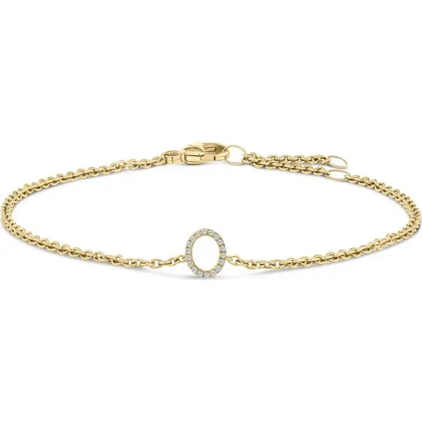 HAUS OF BRILLIANCE 10k Gold Diamond Accent Initial Charm Link Bracelet - Yellow | O